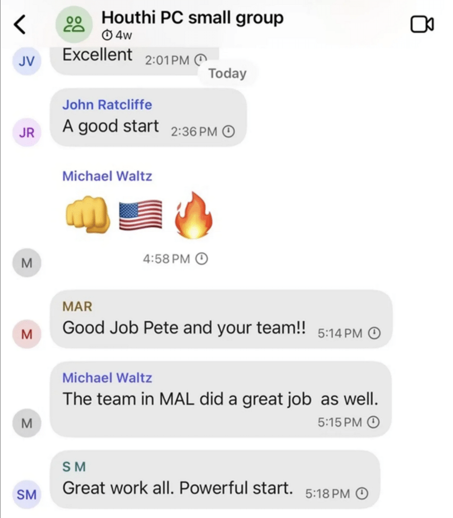 Leaked Signal Chat: Pete Hegseth and JD Vance Mike Waltz
