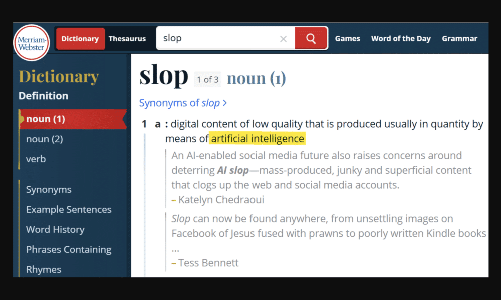 Merriam-Webster Names ‘Slop’ as Word of the Year 2025, Reflecting the ...