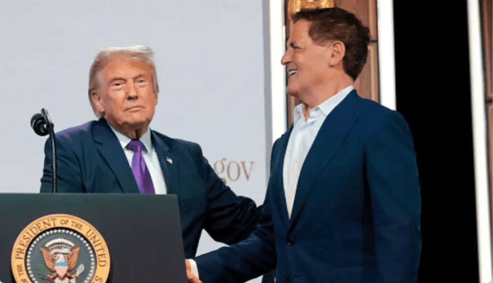 Donald Trump Praises Former Critic Mark Cuban During Surprise White ...